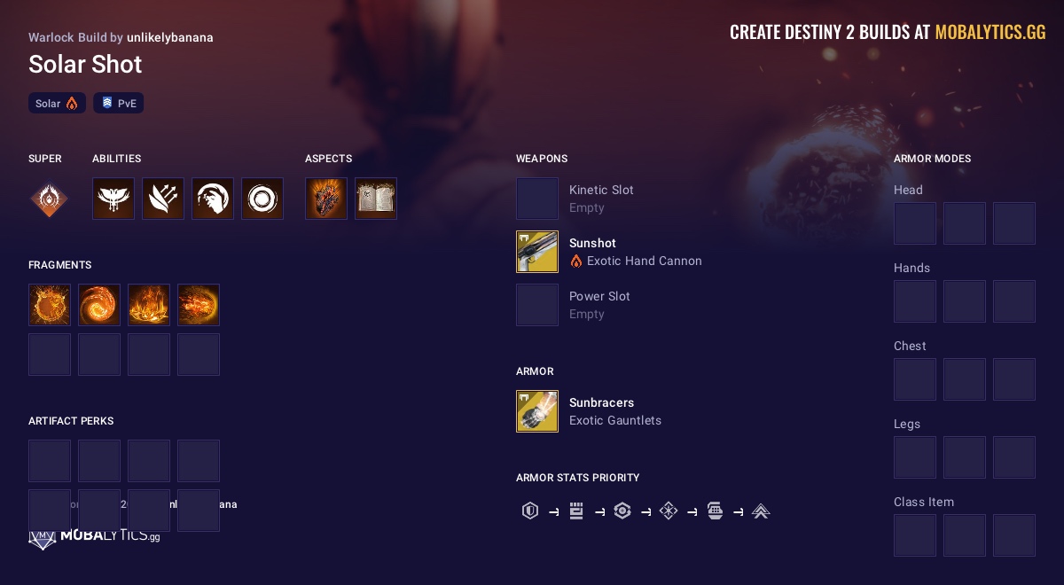 Solar Shot - Destiny 2 Solar Warlock Build by unlikelybanana