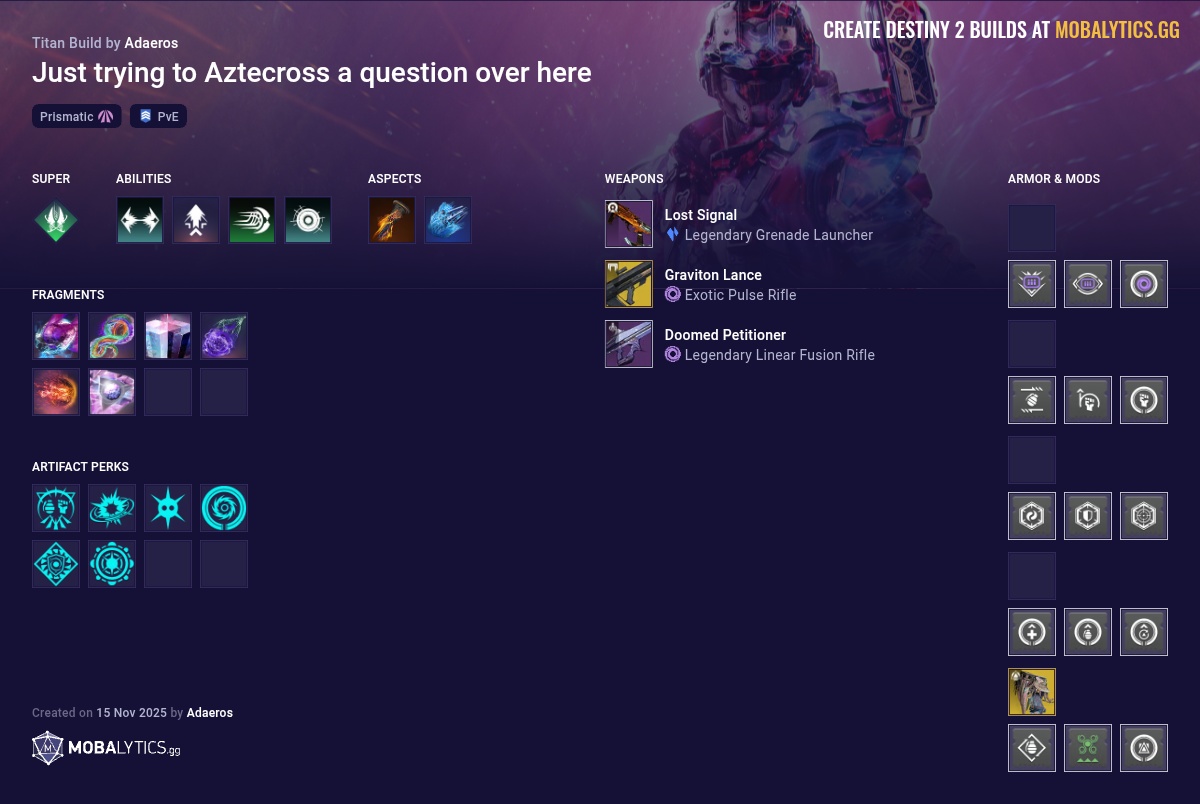 Just trying to Aztecross a question over here - Destiny 2 Prismatic ...