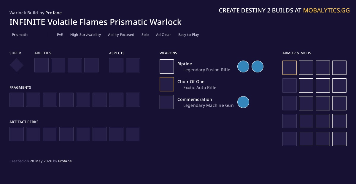INFINITE Volatile Flames Prismatic Warlock - Destiny 2 Warlock Build ...