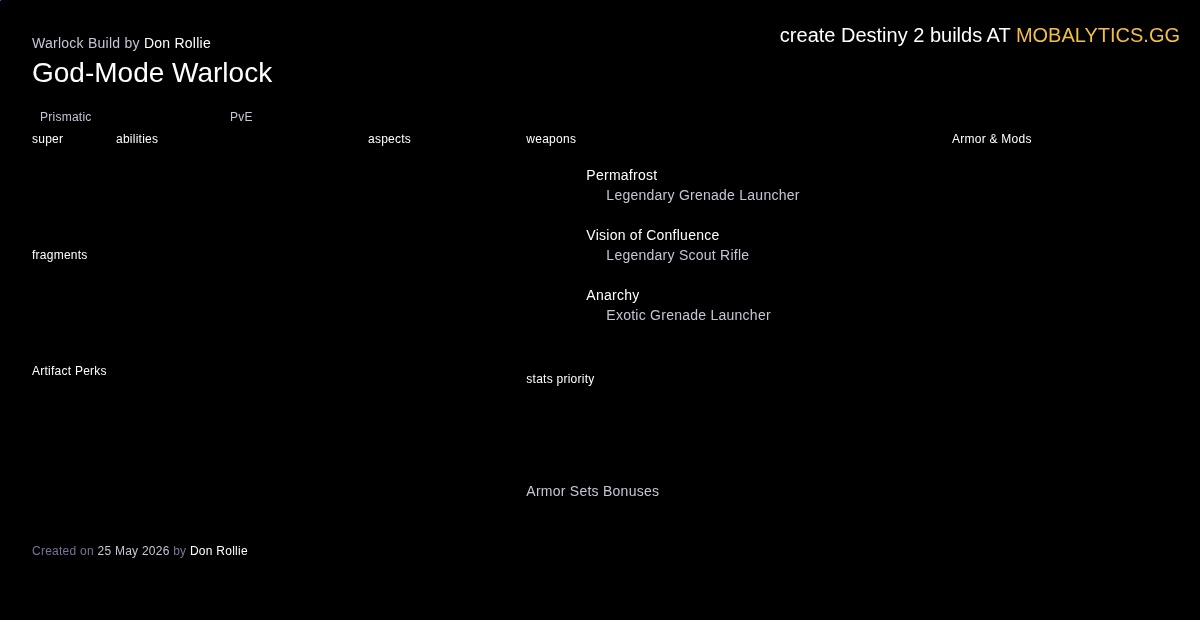 God-Mode Warlock - Destiny 2 Prismatic Warlock Build by Don Rollie