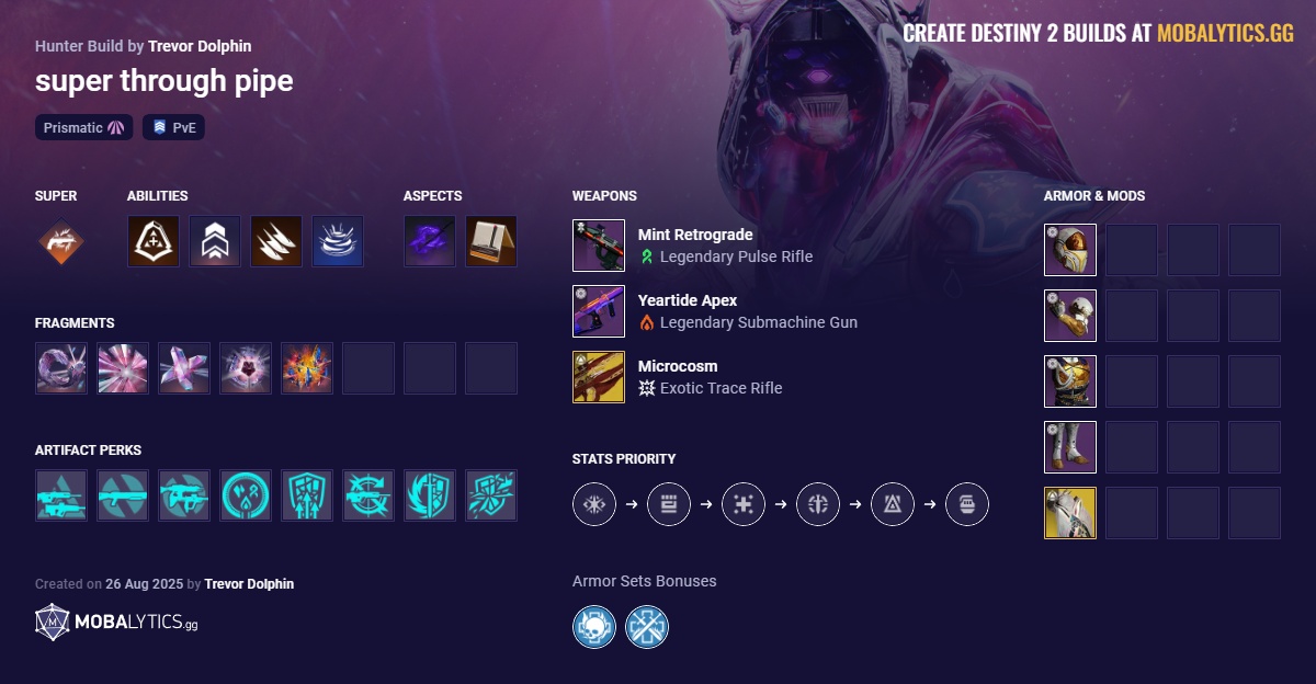 super through pipe - Destiny 2 Prismatic Hunter Build by Trevor Dolphin