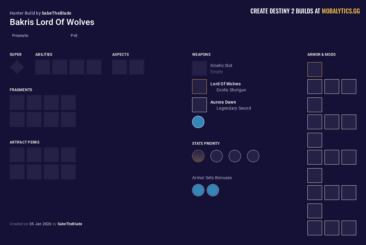 Bakris Lord Of Wolves - Destiny 2 Prismatic Hunter Build by SabeTheBlade
