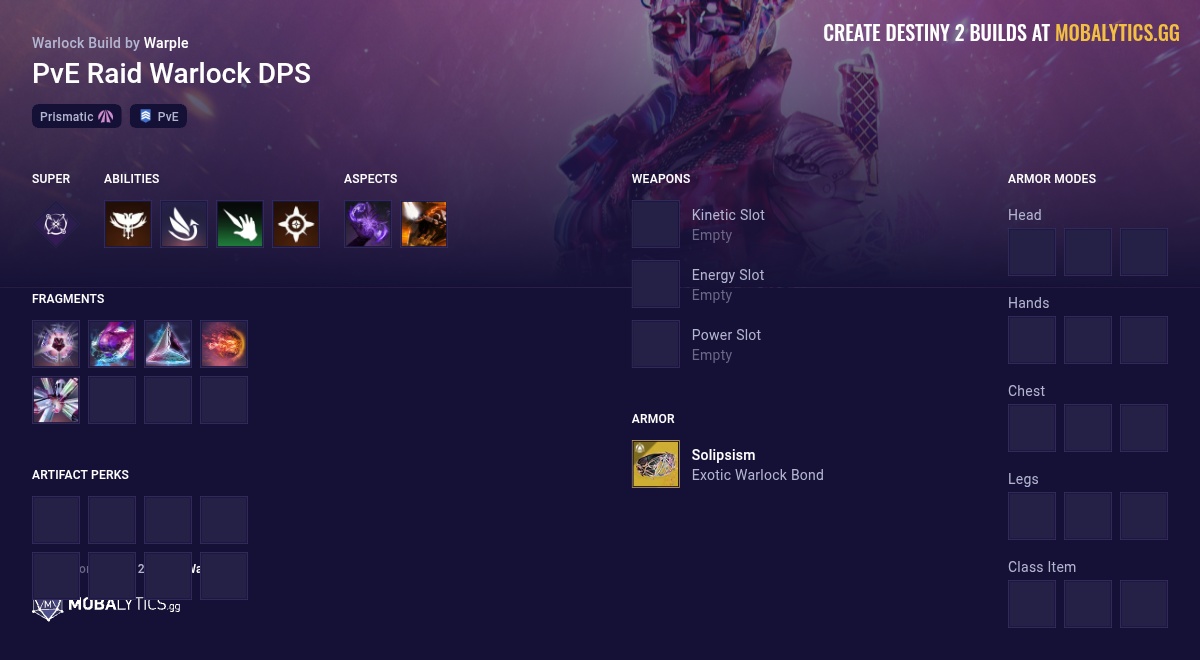 PvE Raid Warlock DPS - Destiny 2 Prismatic Warlock Build by Warple