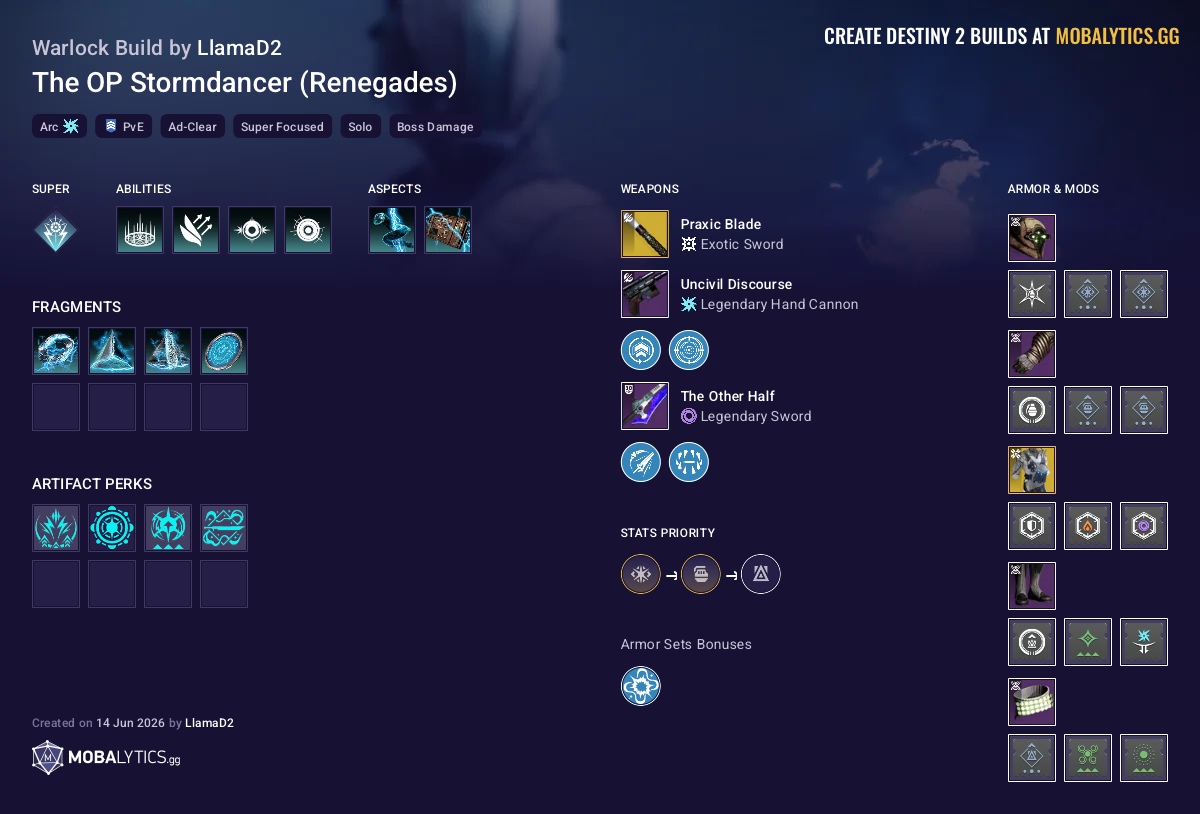 The OP Stormdancer (Renegades) - Destiny 2 Warlock Build for PvE ...