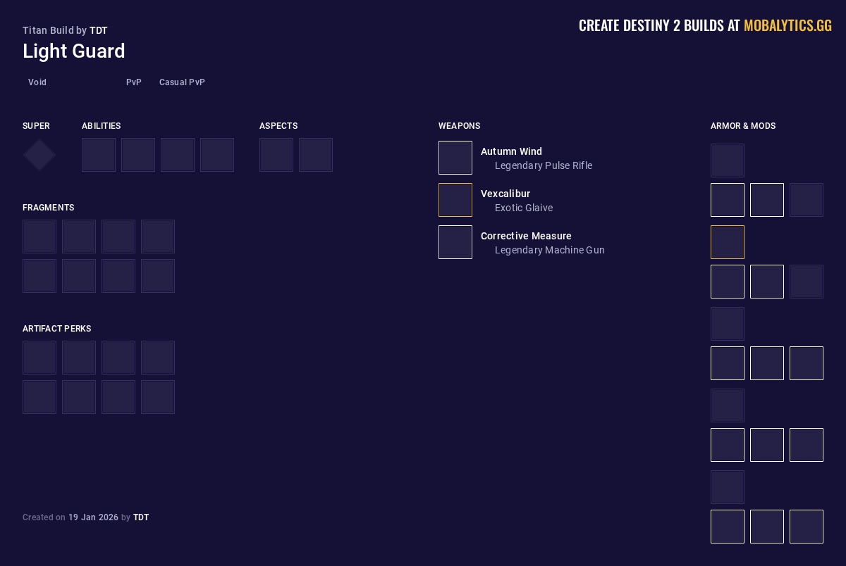 Light Guard - Destiny 2 Titan Build for PvP - Mobalytics