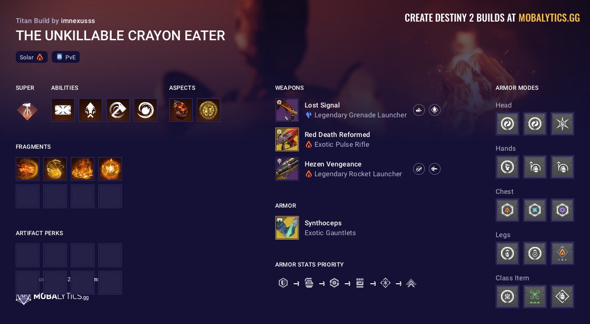 THE UNKILLABLE CRAYON EATER - Destiny 2 Solar Titan Build by imnexusss