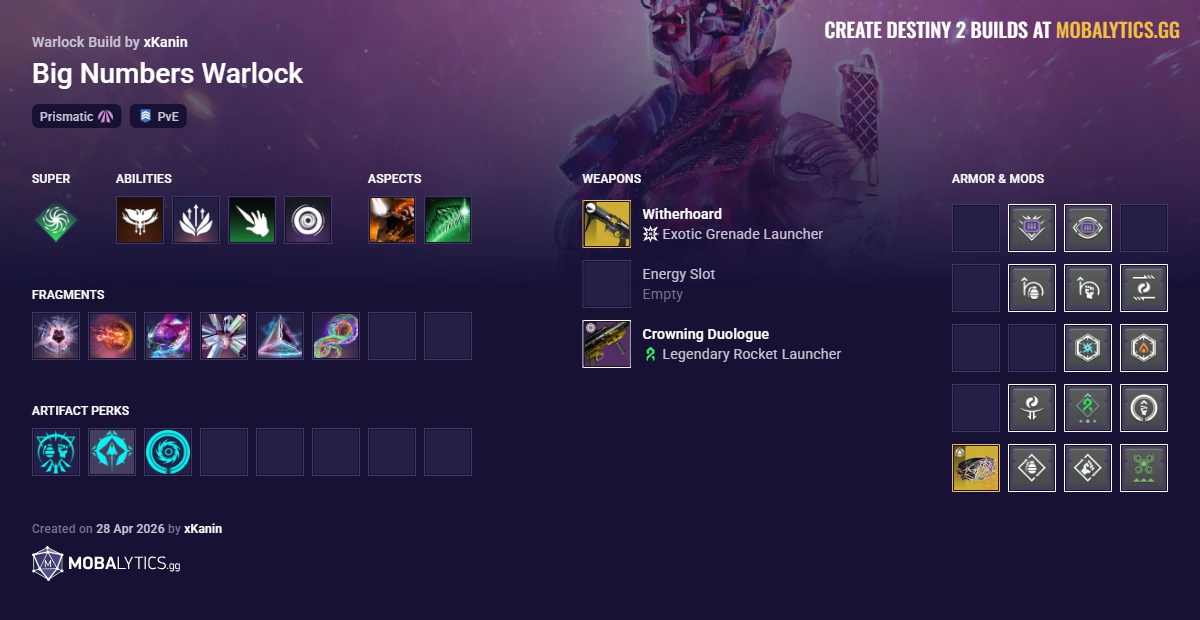 Big Numbers Warlock - Destiny 2 Prismatic Warlock Build by xKanin