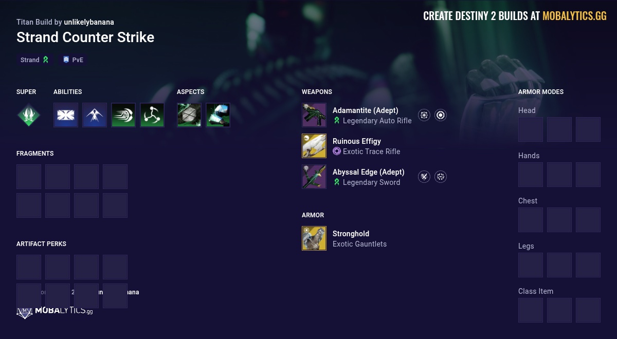 Strand Counter Strike - Destiny 2 Strand Titan Build by unlikelybanana