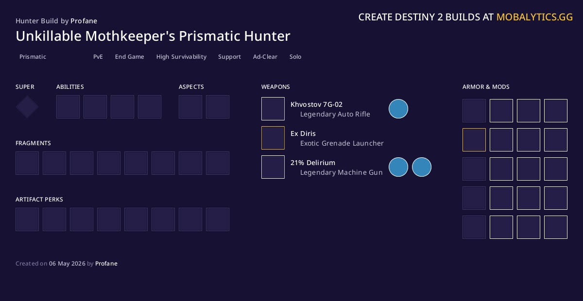 Unkillable Mothkeeper's Prismatic Hunter - Destiny 2 Hunter Build for ...