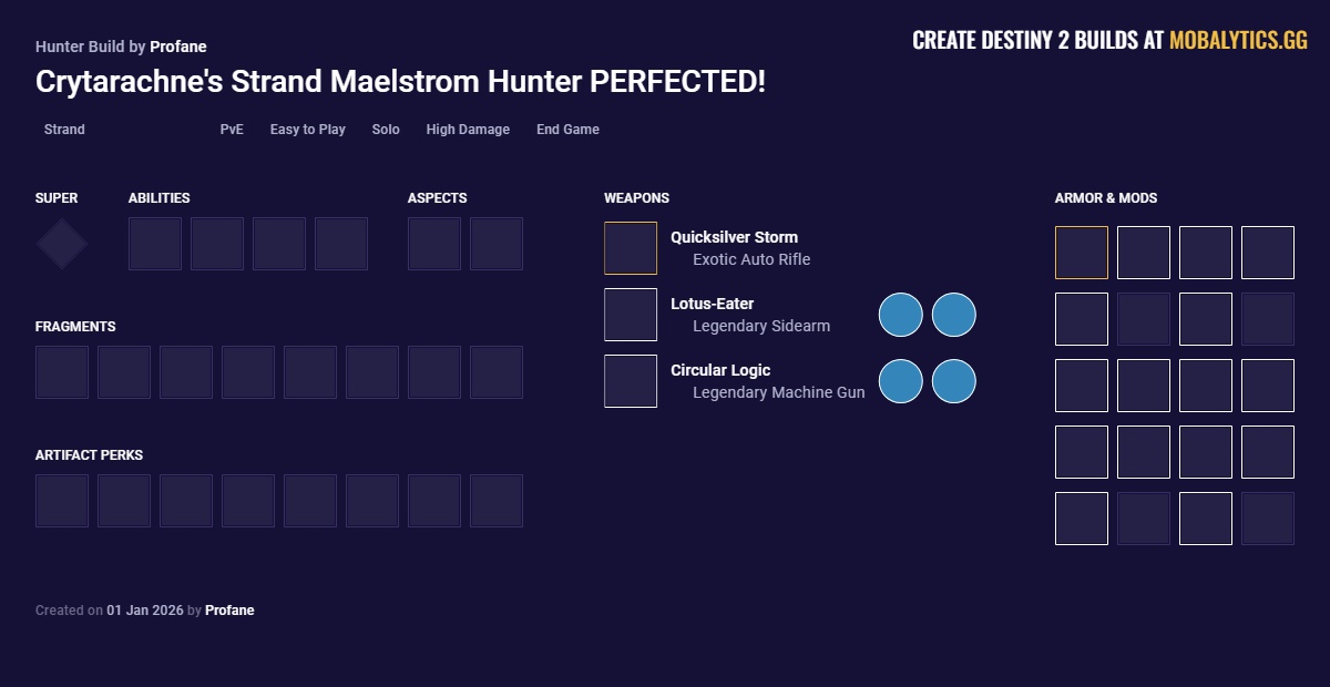 Crytarachne's Strand Maelstrom Hunter PERFECTED! - Destiny 2 Strand ...