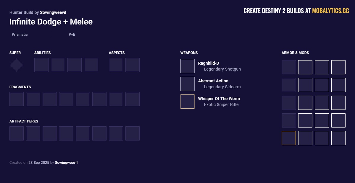 Infinite Dodge + Melee - Destiny 2 Prismatic Hunter Build by Sowingweevil