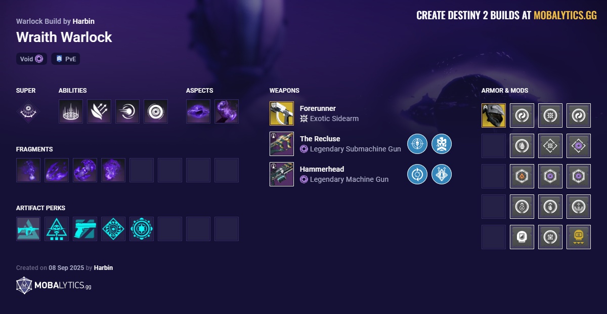 Wraith Warlock - Destiny 2 Void Warlock Build by Harbin