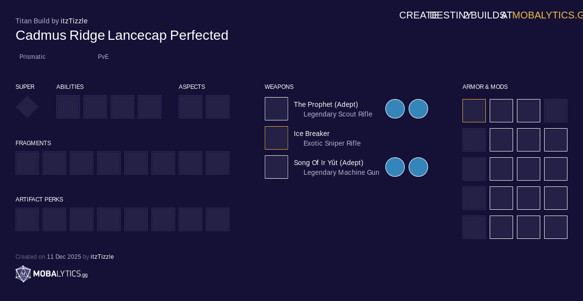 Cadmus Ridge Lancecap Perfected - Destiny 2 Prismatic Titan Build by ...