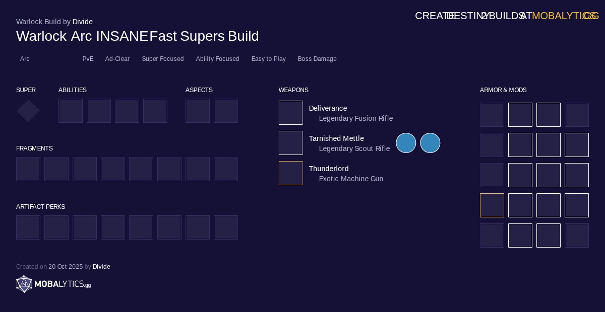 Warlock Arc INSANE Fast Supers Build - Destiny 2 Warlock Build for PvE - Mobalytics