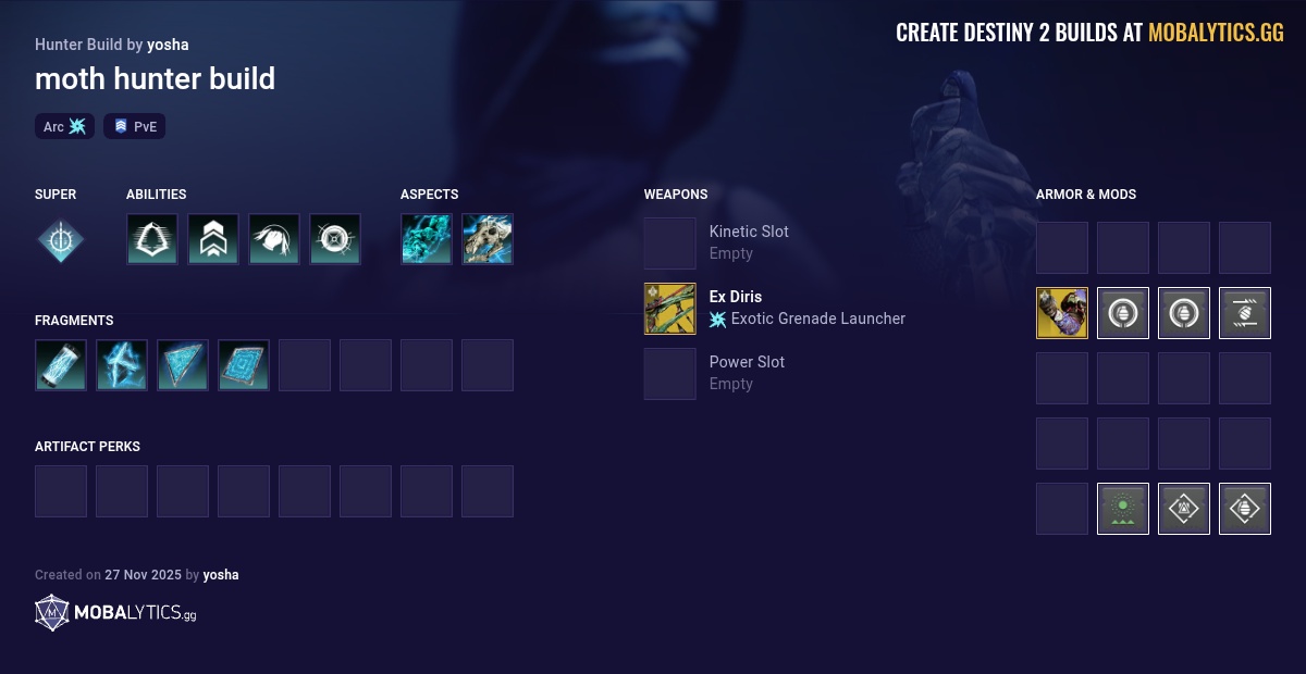 moth hunter build - Destiny 2 Arc Hunter Build by yosha