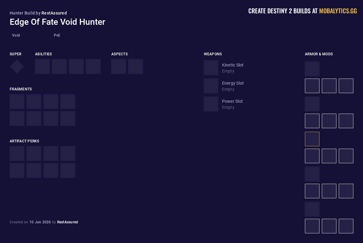 Edge Of Fate Void Hunter - Destiny 2 Void Hunter Build by RestAssured