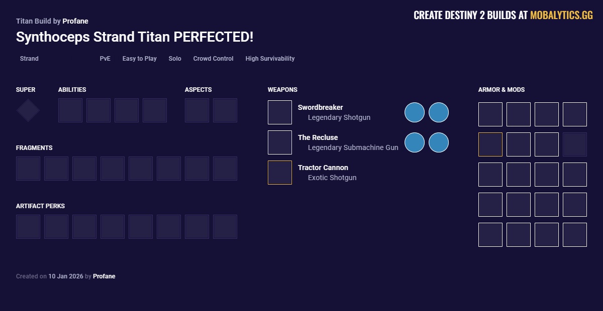 Synthoceps Strand Titan PERFECTED! - Destiny 2 Titan Build for PvE ...