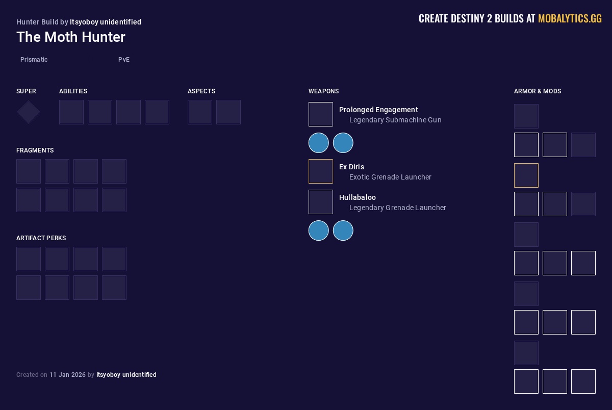 The Moth Hunter - Destiny 2 Prismatic Hunter Build by Itsyoboy unidentified