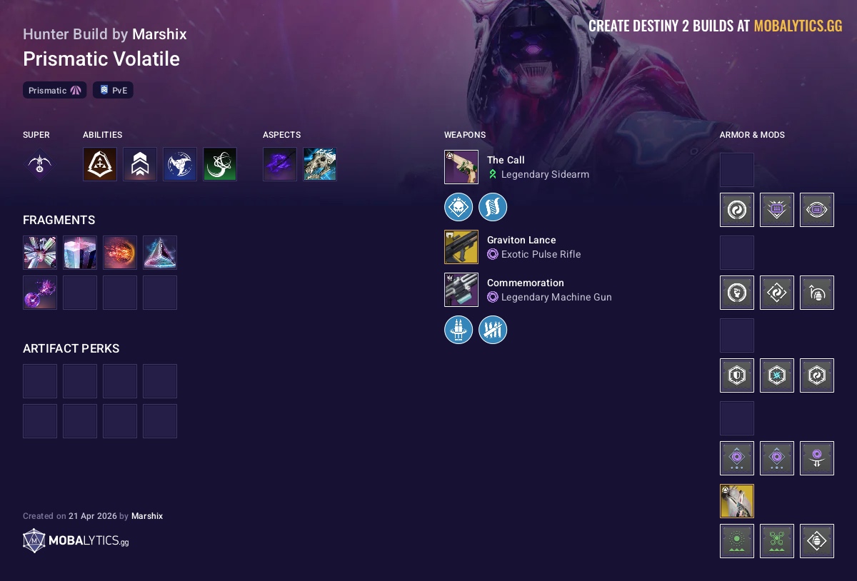 Prismatic Volatile - Destiny 2 Prismatic Hunter Build by Marshix