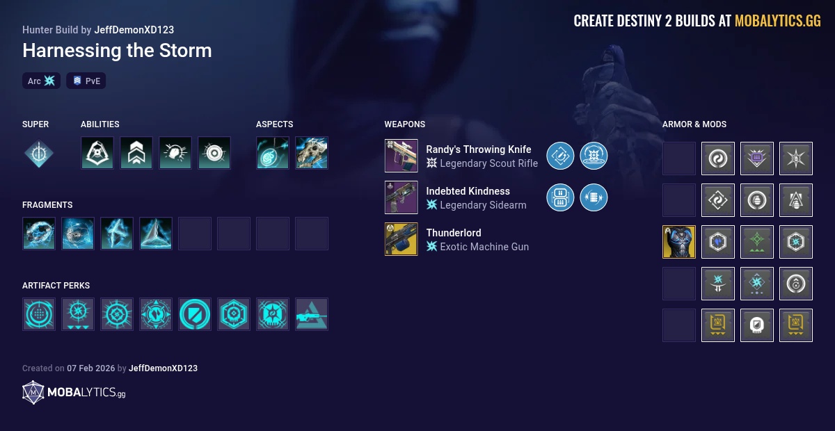 Harnessing the Storm - Destiny 2 Arc Hunter Build by JeffDemonXD123