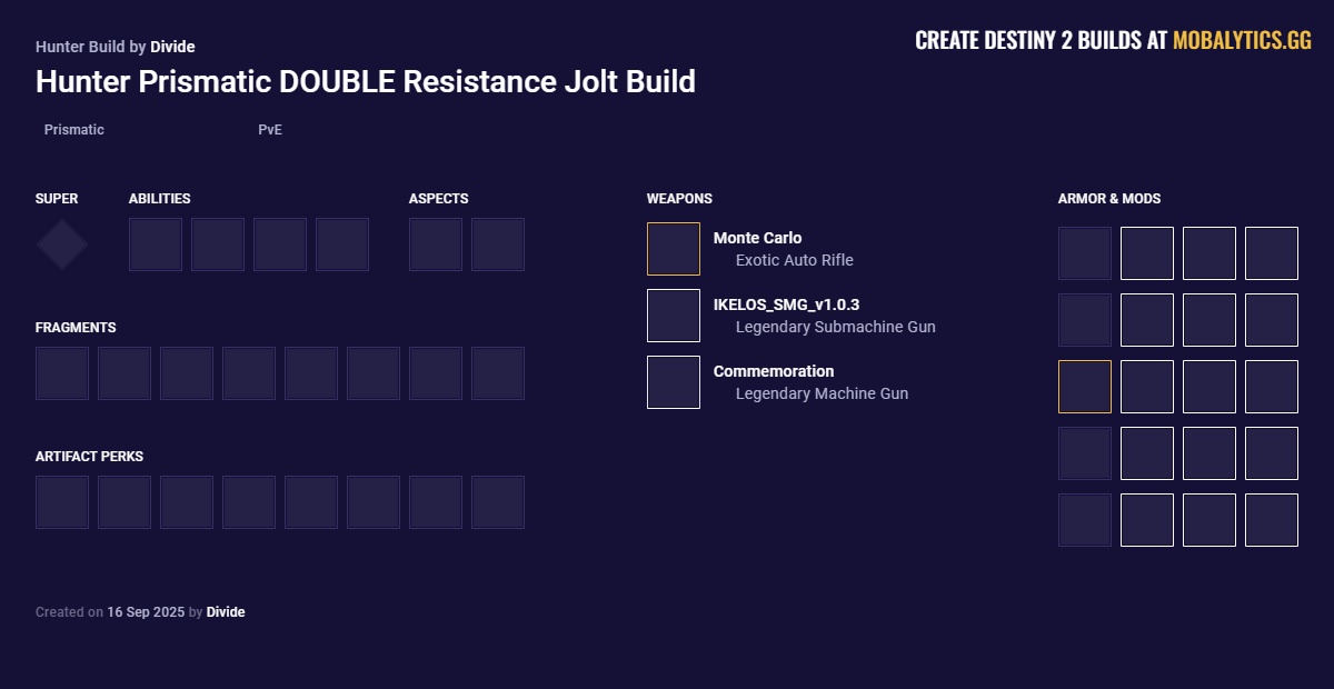Hunter Prismatic DOUBLE Resistance Jolt Build - Destiny 2 Prismatic ...