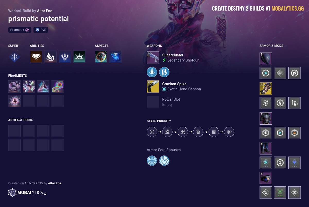 prismatic potential - Destiny 2 Prismatic Warlock Build by Aitor Ene