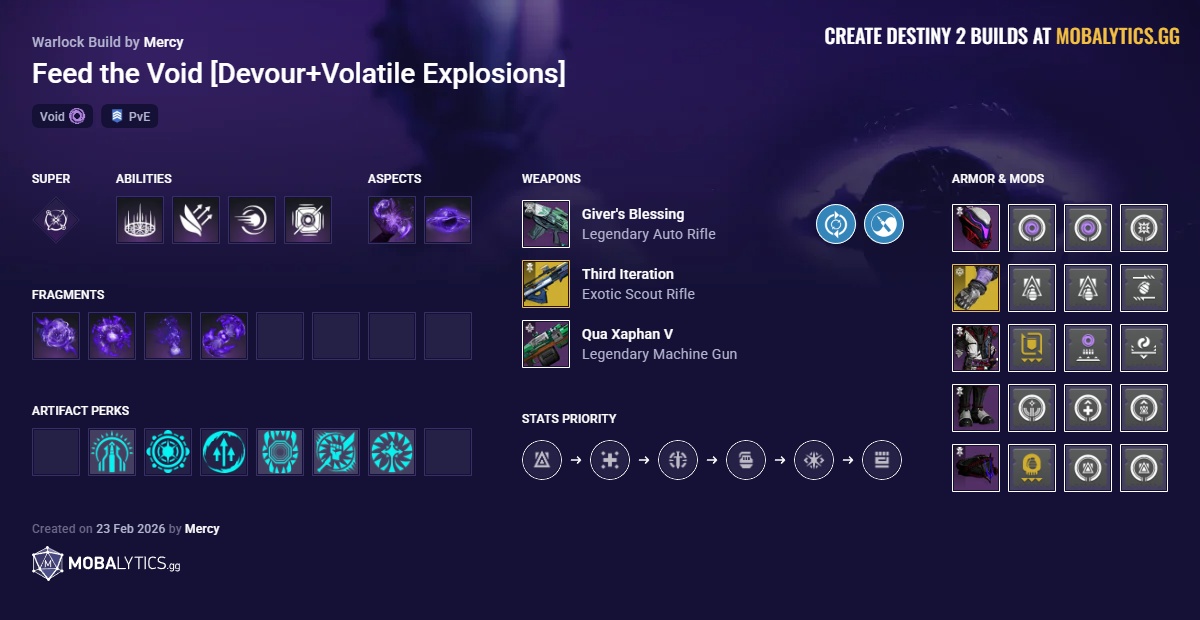 Feed the Void [Devour+Volatile Explosions] - Destiny 2 Void Warlock ...