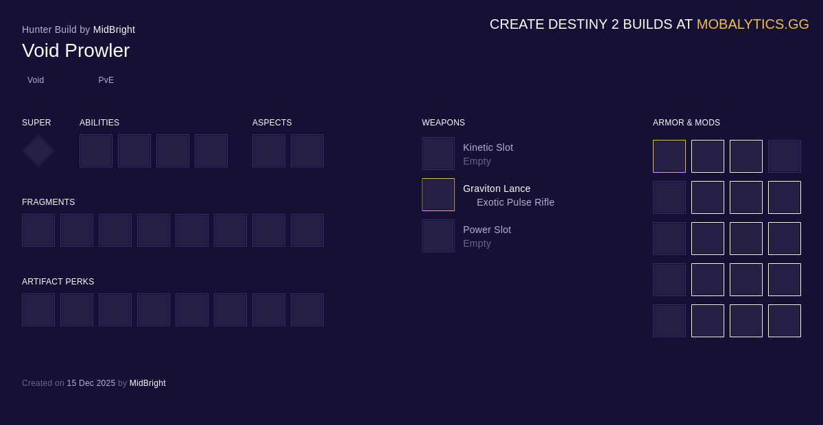 Void Prowler - Destiny 2 Void Hunter Build by MidBright