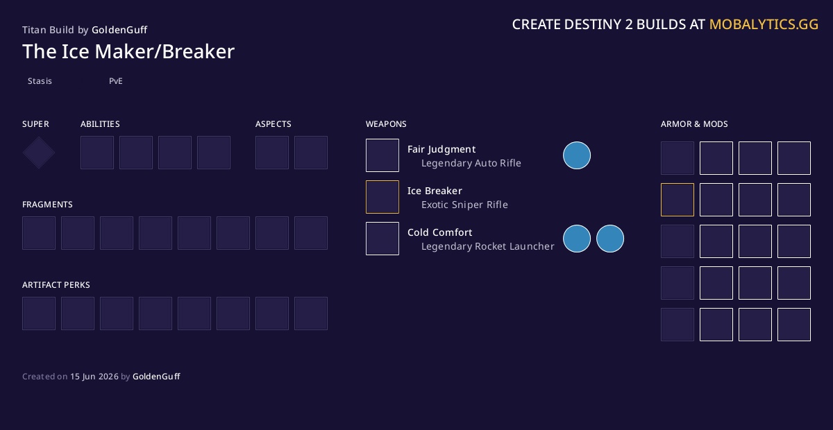 The Ice Maker/Breaker - Destiny 2 Stasis Titan Build by GoldenGuff