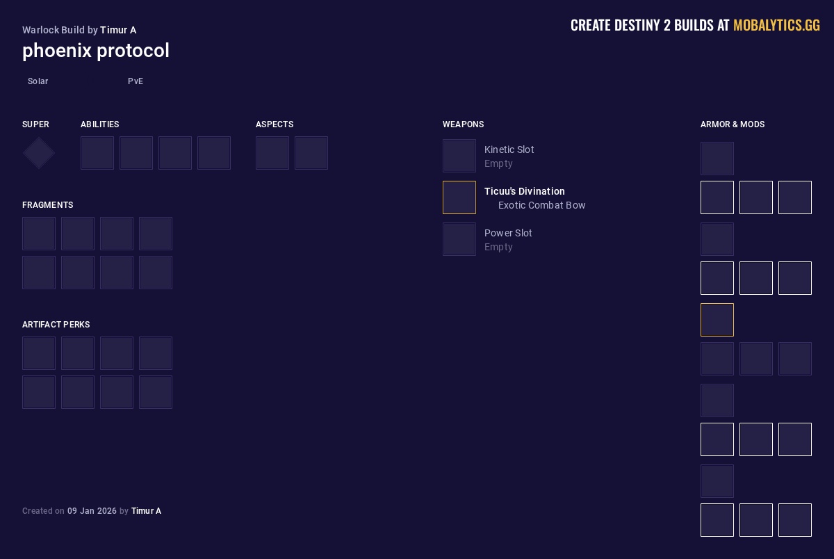 phoenix protocol - Destiny 2 Solar Warlock Build by Timur A