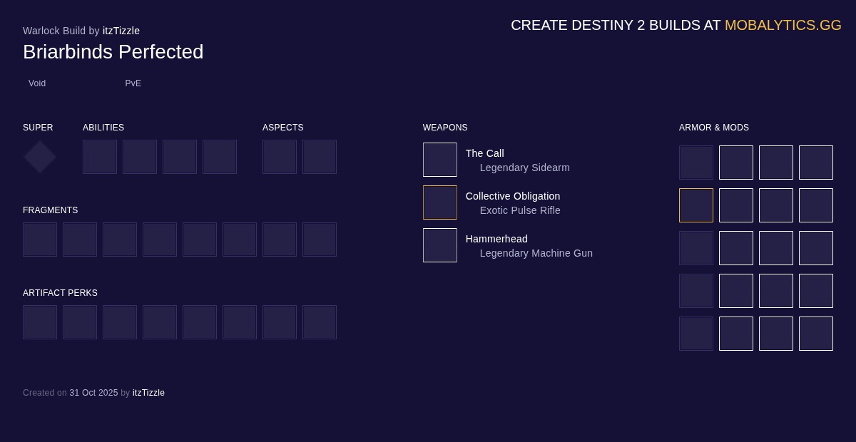 Briarbinds Perfected - Destiny 2 Void Warlock Build by itzTizzle