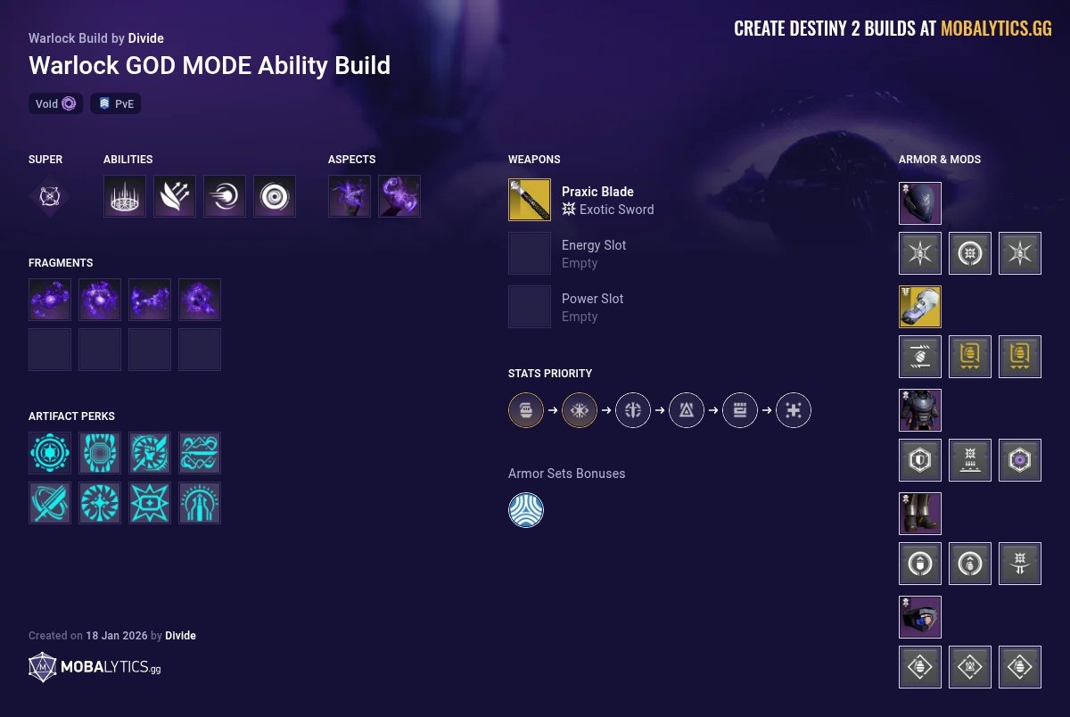 Warlock GOD MODE Ability Build - Destiny 2 Void Warlock Build by Divide