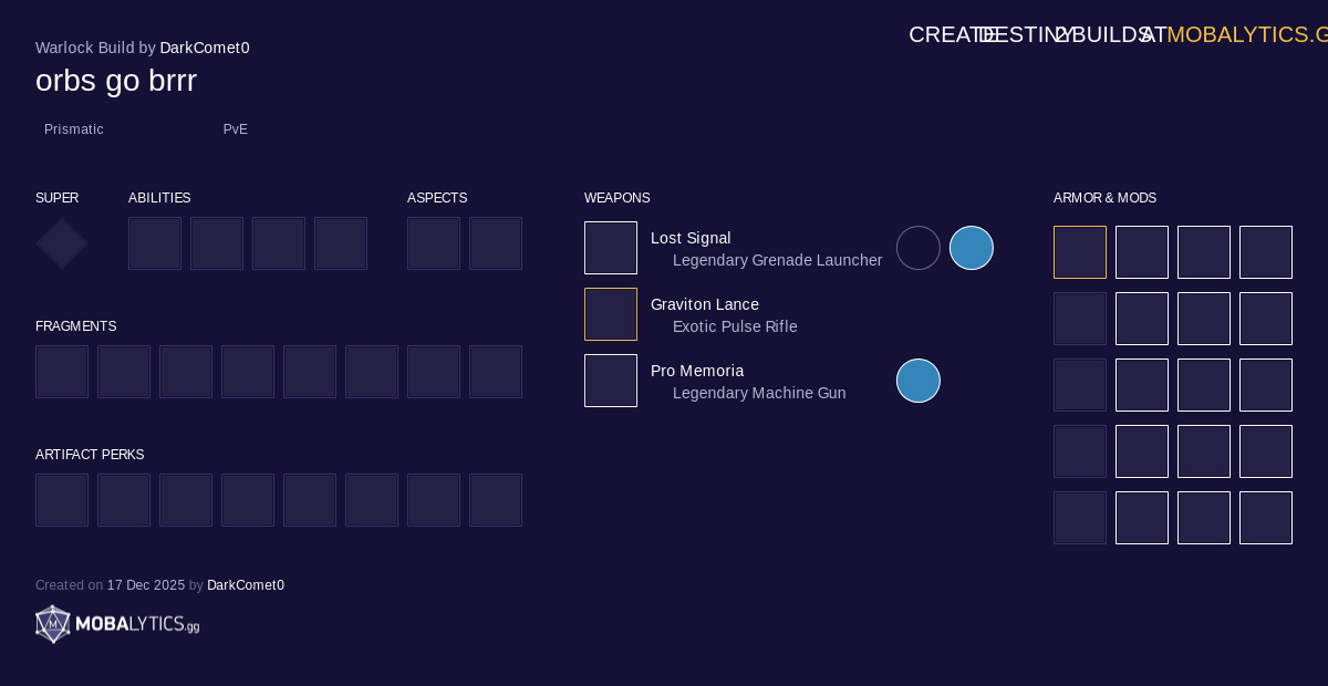 orbs go brrr - Destiny 2 Prismatic Warlock Build by DarkComet0