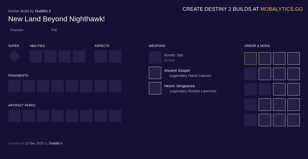 New Land Beyond Nighthawk! - Destiny 2 Prismatic Hunter Build by Duddits ii