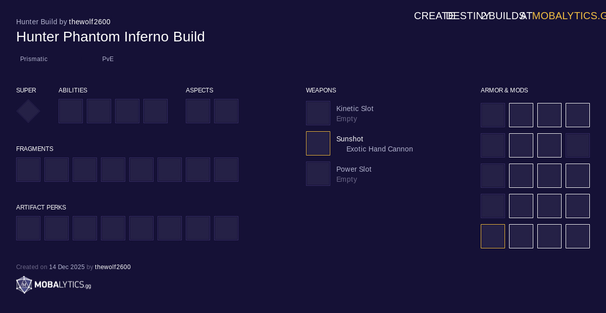 Hunter Phantom Inferno Build - Destiny 2 Prismatic Hunter Build by ...