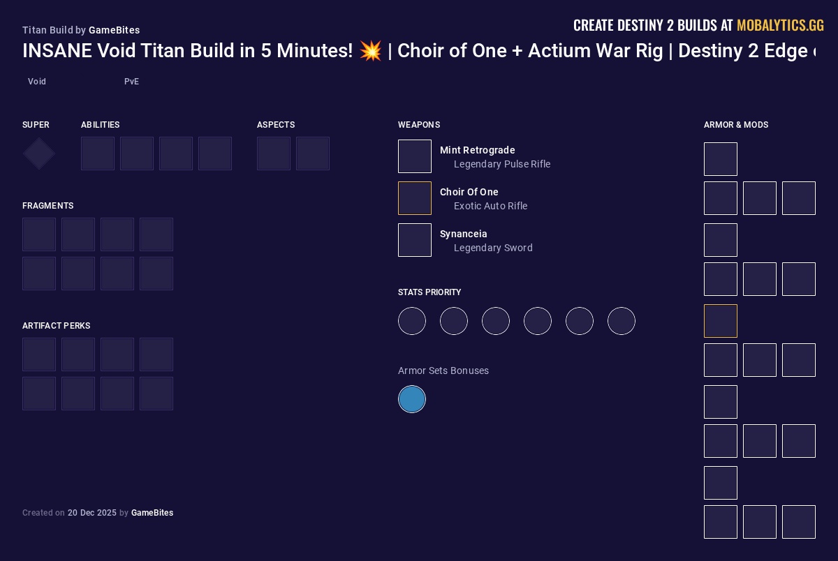 INSANE Void Titan Build in 5 Minutes! 💥 | Choir of One + Actium War Rig ...