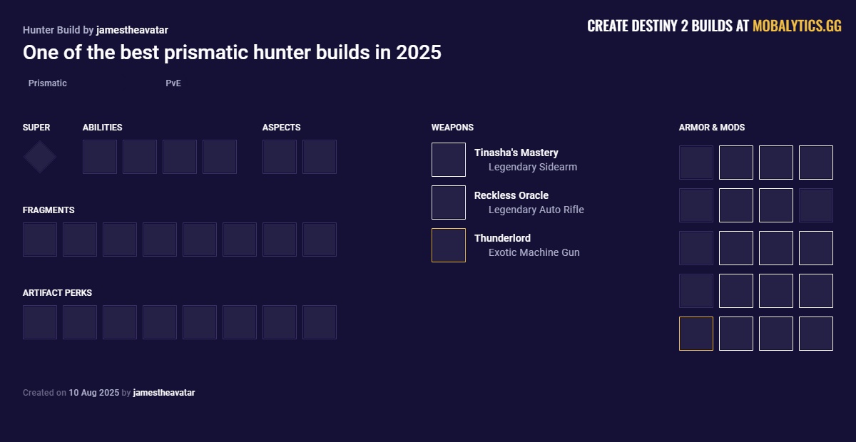 One of the best prismatic hunter builds in 2025 - Destiny 2 Prismatic ...