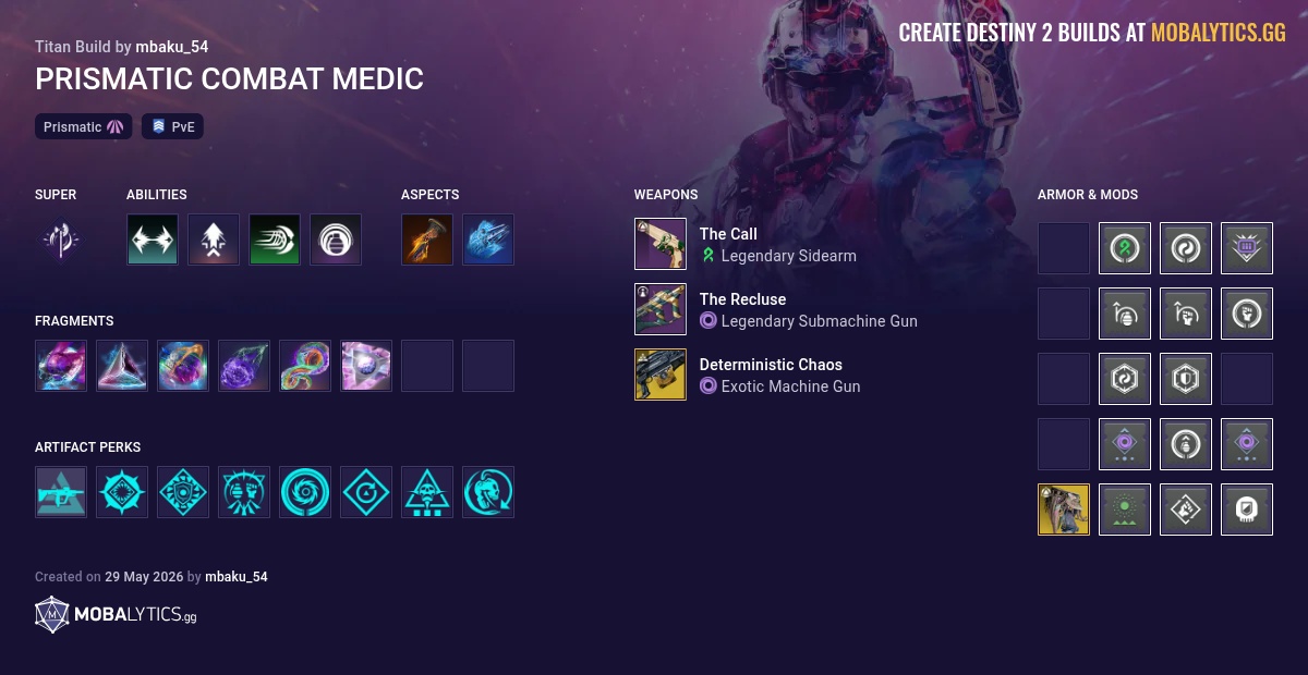 PRISMATIC COMBAT MEDIC - Destiny 2 Prismatic Titan Build by mbaku_54