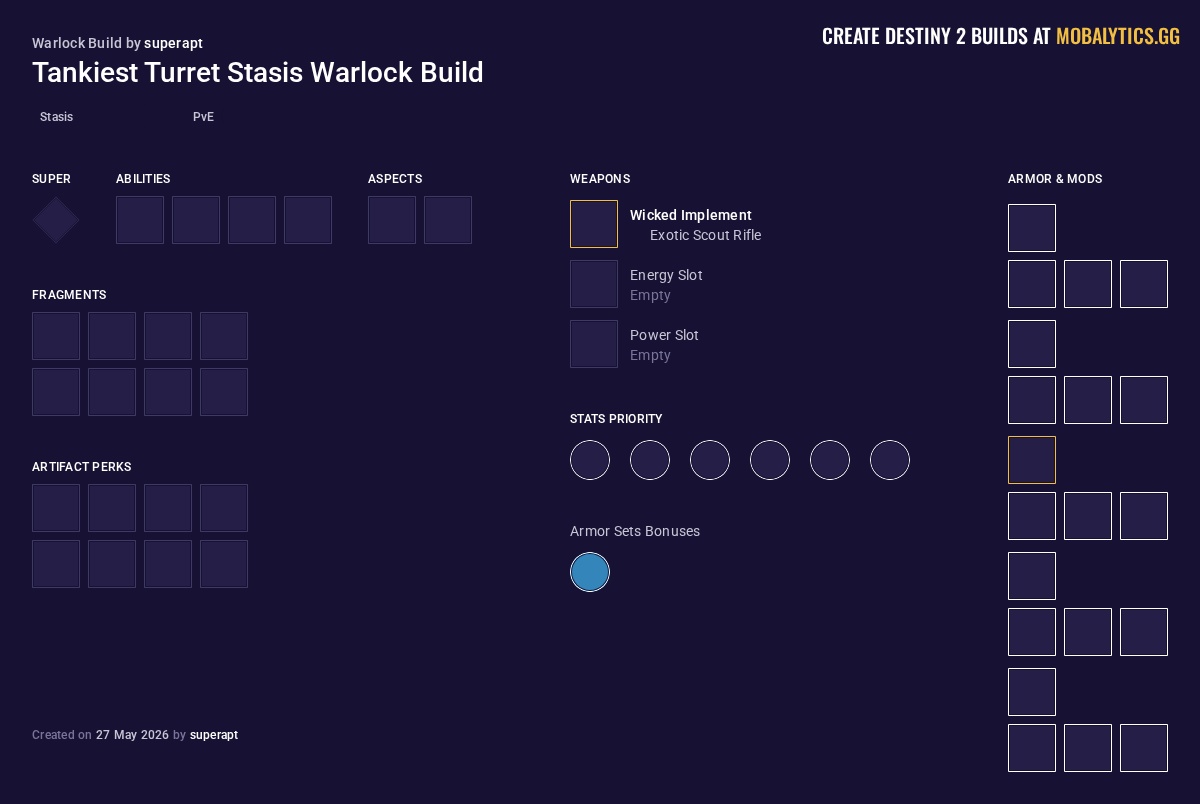 Tankiest Turret Stasis Warlock Build - Destiny 2 Stasis Warlock Build ...