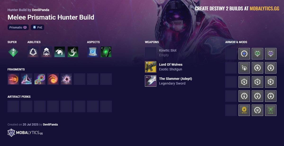 Melee Prismatic Hunter Build - Destiny 2 Prismatic Hunter Build by ...