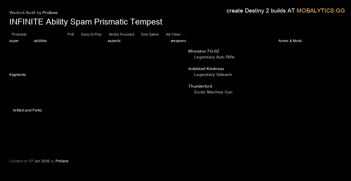INFINITE Ability Spam Prismatic Tempest - Destiny 2 Warlock Build for ...