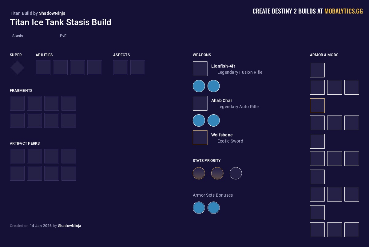 Titan Ice Tank Stasis Build - Destiny 2 Stasis Titan Build by ShadowNinja