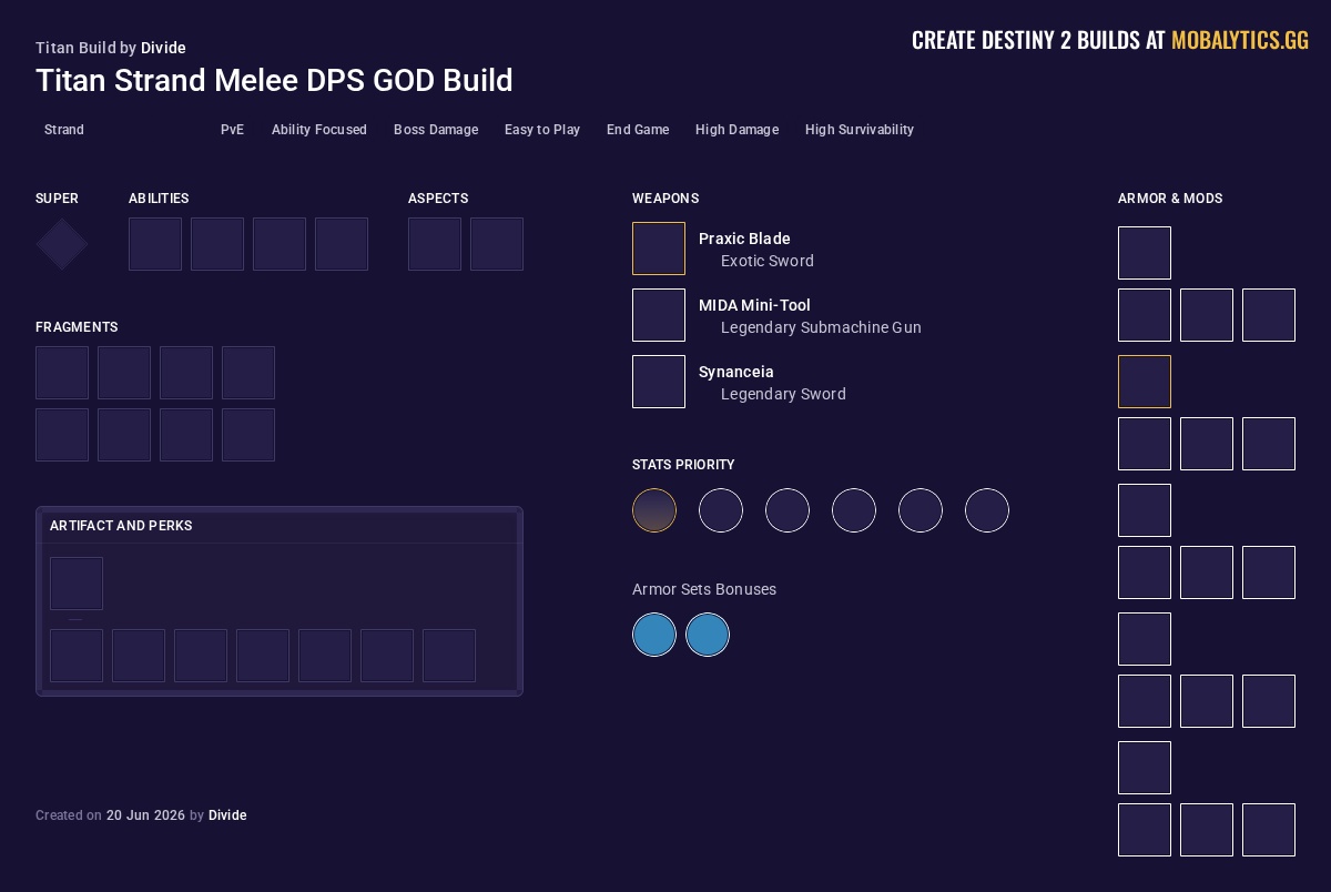 Titan Strand Melee DPS GOD Build - Destiny 2 Titan Build for PvE ...