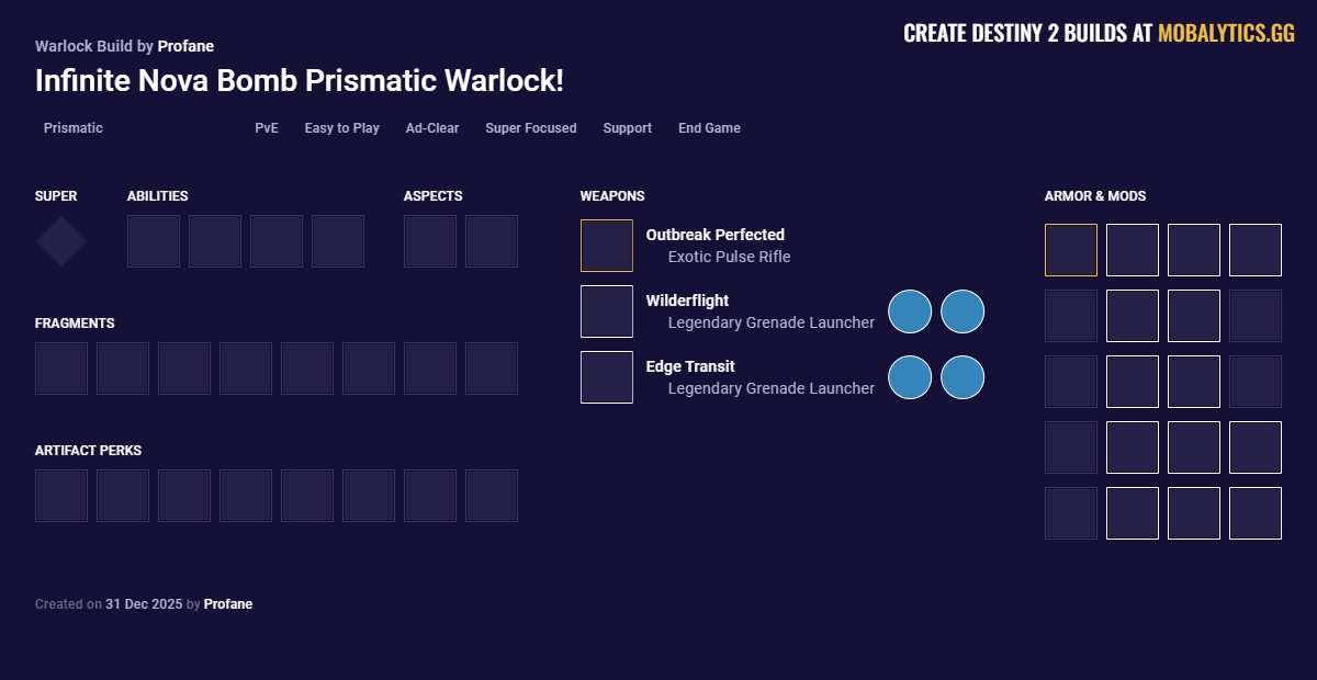 Infinite Nova Bomb Prismatic Warlock! - Destiny 2 Warlock Build for PvE ...