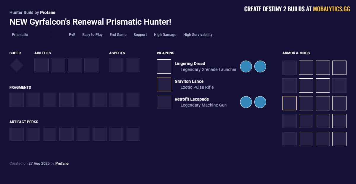 NEW Gyrfalcon's Renewal Prismatic Hunter! - Destiny 2 Hunter Build for ...