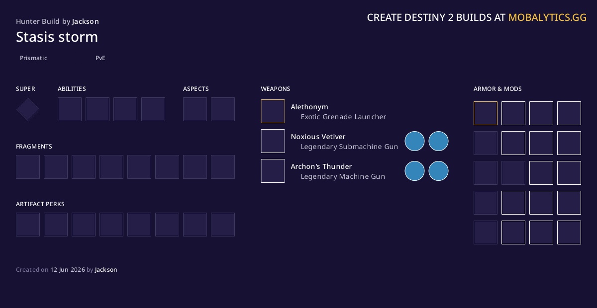 Stasis storm - Destiny 2 Prismatic Hunter Build by Jackson
