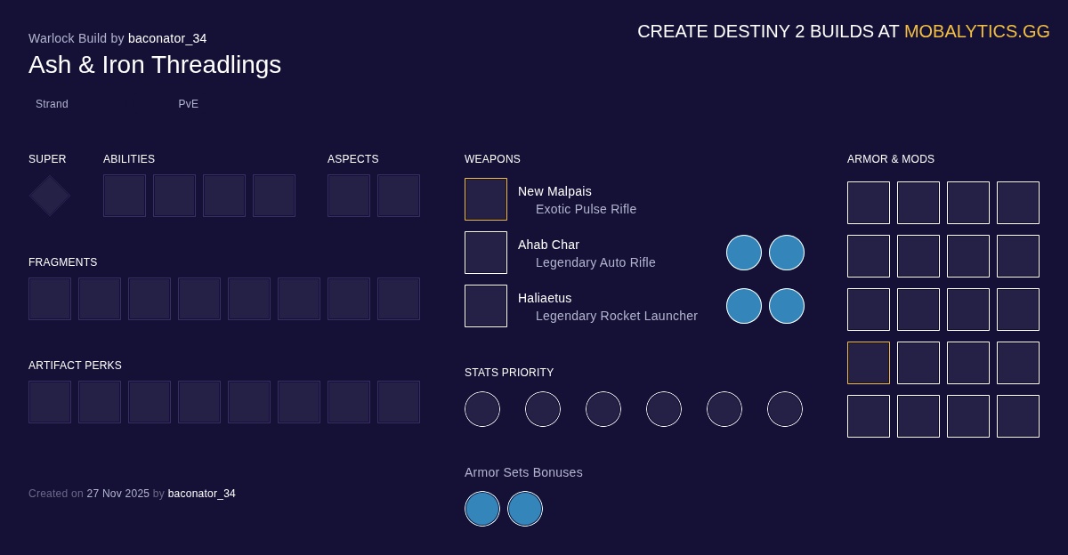 Ash & Iron Threadlings - Destiny 2 Strand Warlock Build by baconator_34