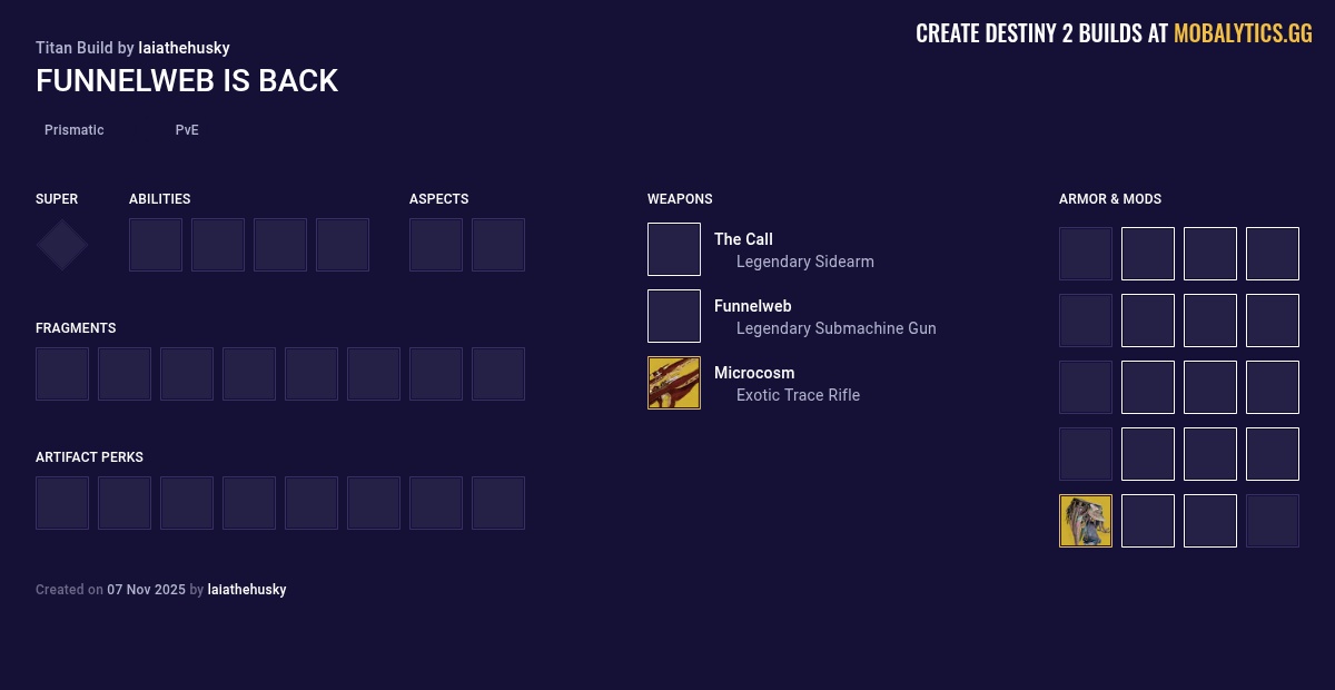 FUNNELWEB IS BACK - Destiny 2 Prismatic Titan Build by laiathehusky