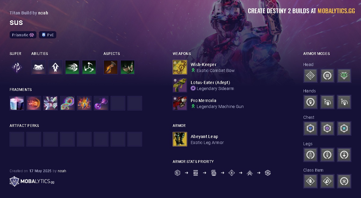 sus - Destiny 2 Prismatic Titan Build by noah