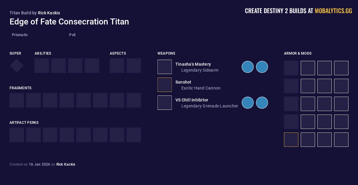 Edge of Fate Consecration Titan - Destiny 2 Prismatic Titan Build by ...